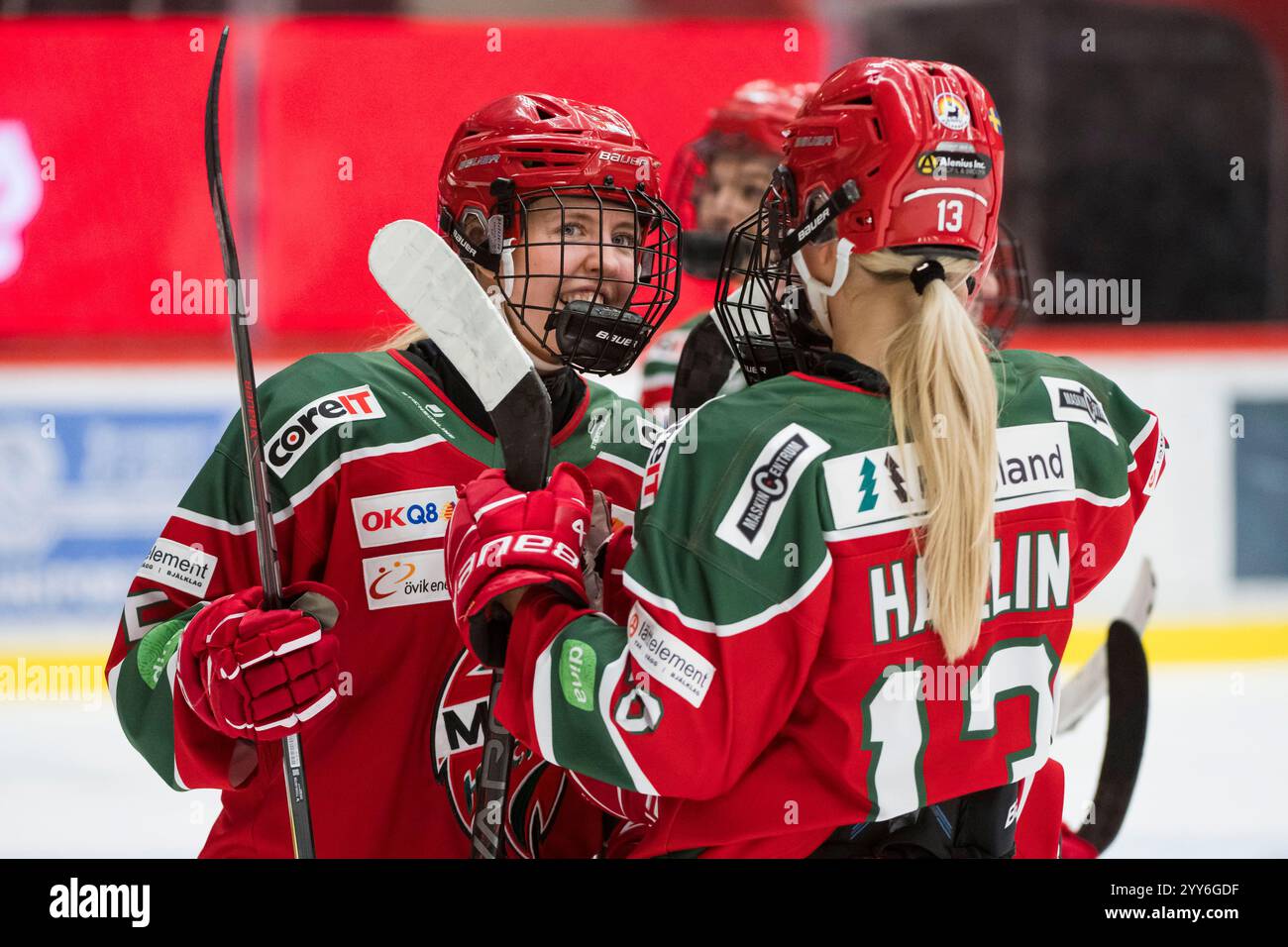 241219 Modos Sanna Halsius efter ishockeymatchen i SDHL mellan Modo och Brynäs den 19 december ...