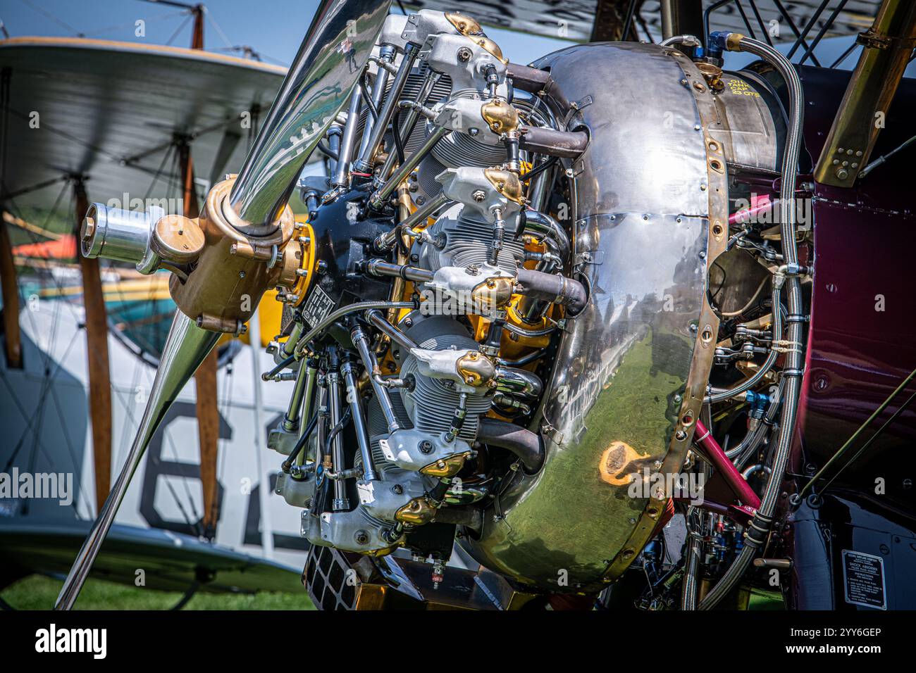 Old Rhinebeck Aerodrome New York, Radial Aircraft engine Stock Photo ...