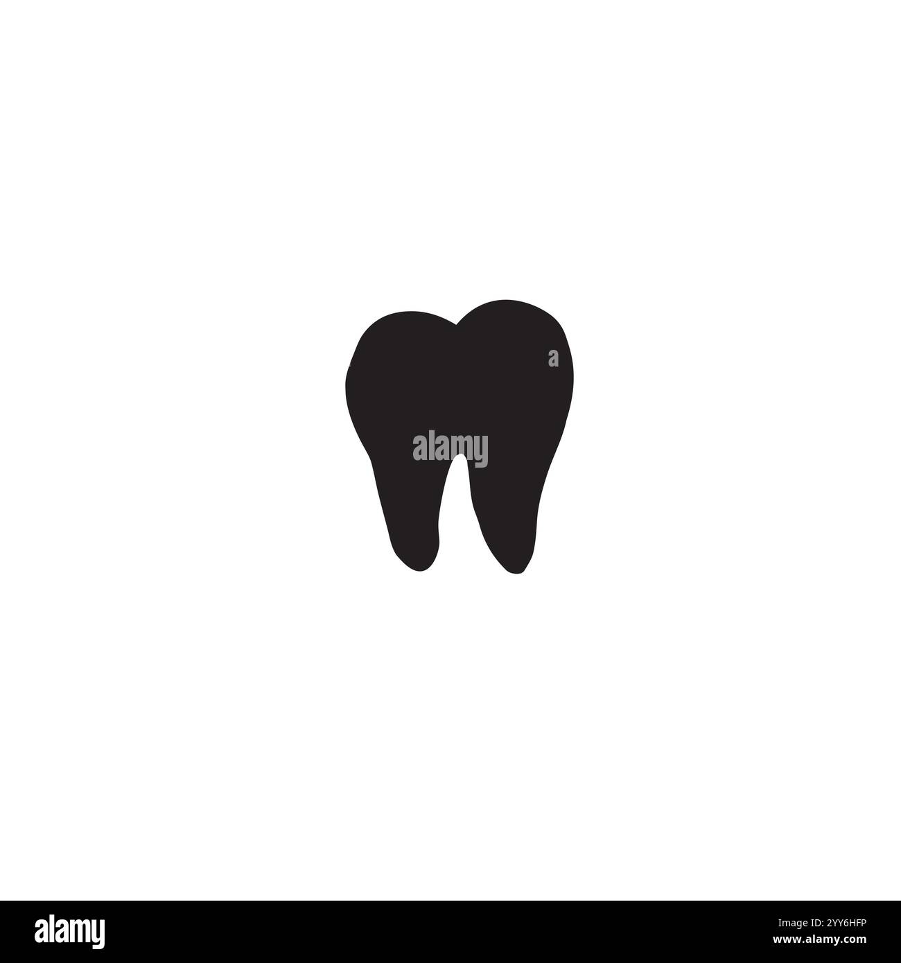 Vector hand drawn doodle tooth silhouette isolated on white background ...