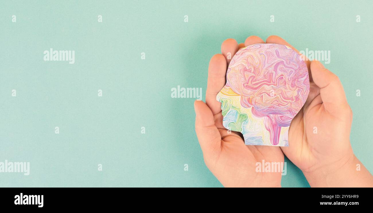 Mind with cloud of creativity, positive thoughts, emotion and attitude ...