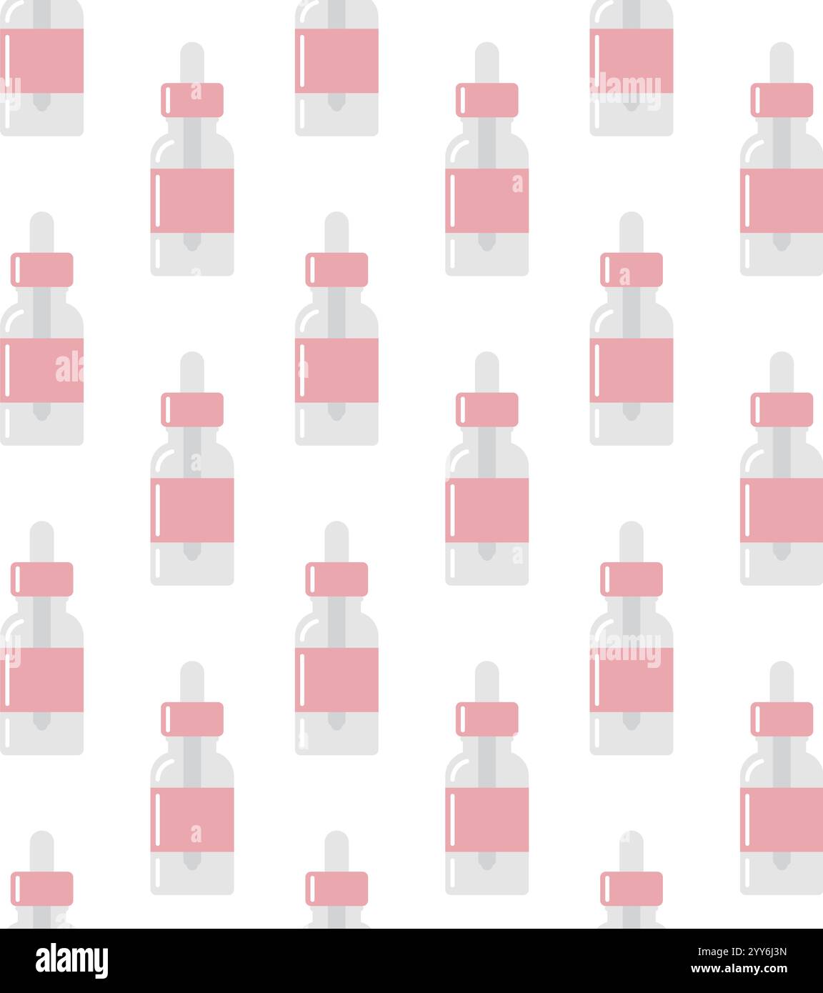 Vector seamless pattern of flat cartoon pink oil essence bottle ...