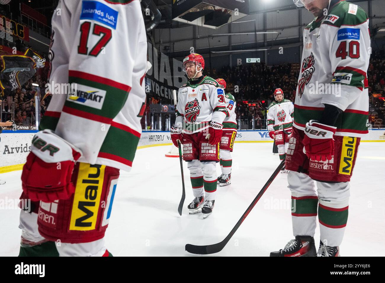 241219 Modos Johan Södergran deppar efter ishockeymatchen i SHL mellan Luleå och Modo den 19 ...