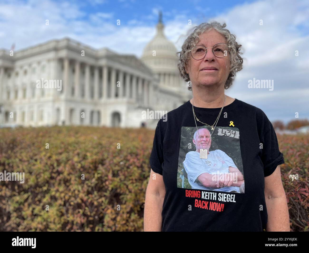 Washington, District Of Columbia, USA. 18th Dec, 2024. Released hostage AVIVA SIEGEL wears a tee ...