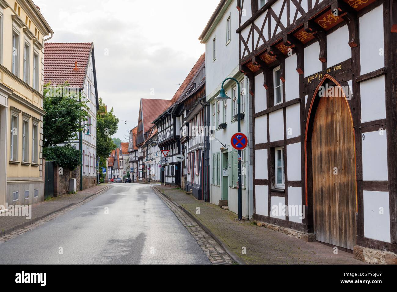 Half-timbered buildings, Warburg, North Rhine-Westphalia, Germany Stock ...