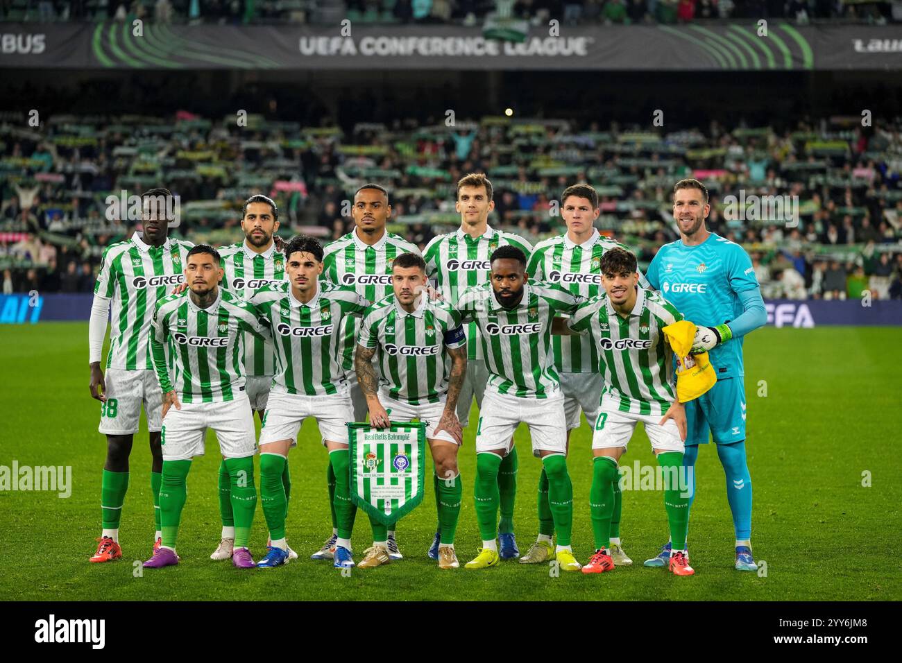Players of Real Betis pose for photo during the UEFA Conference League ...