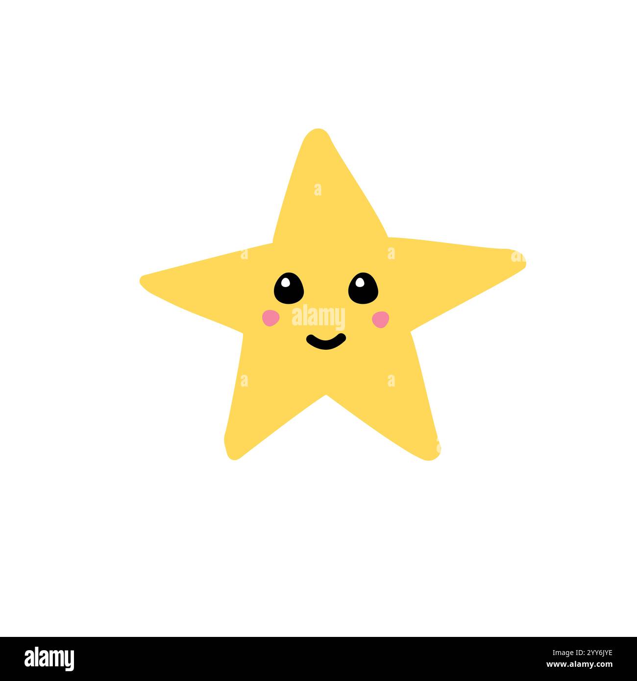 Vector hand drawn doodle sketch yellow star with face isolated on white ...