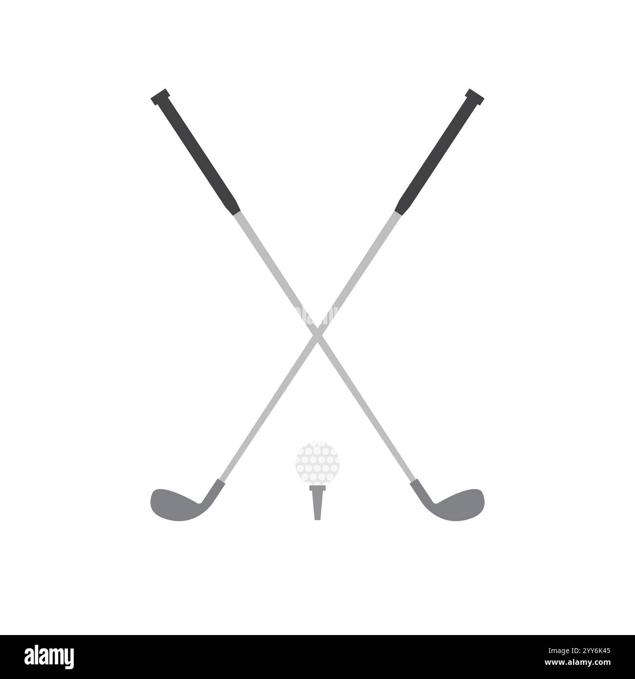 Crossed Golf Clubs No Background