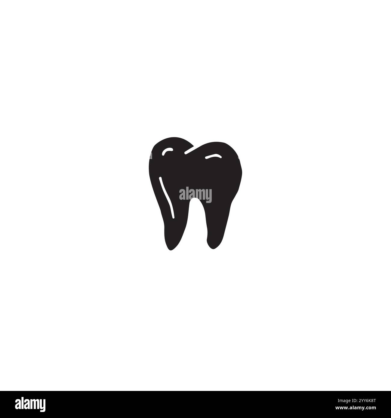 Vector hand drawn doodle sketch black tooth isolated on white ...