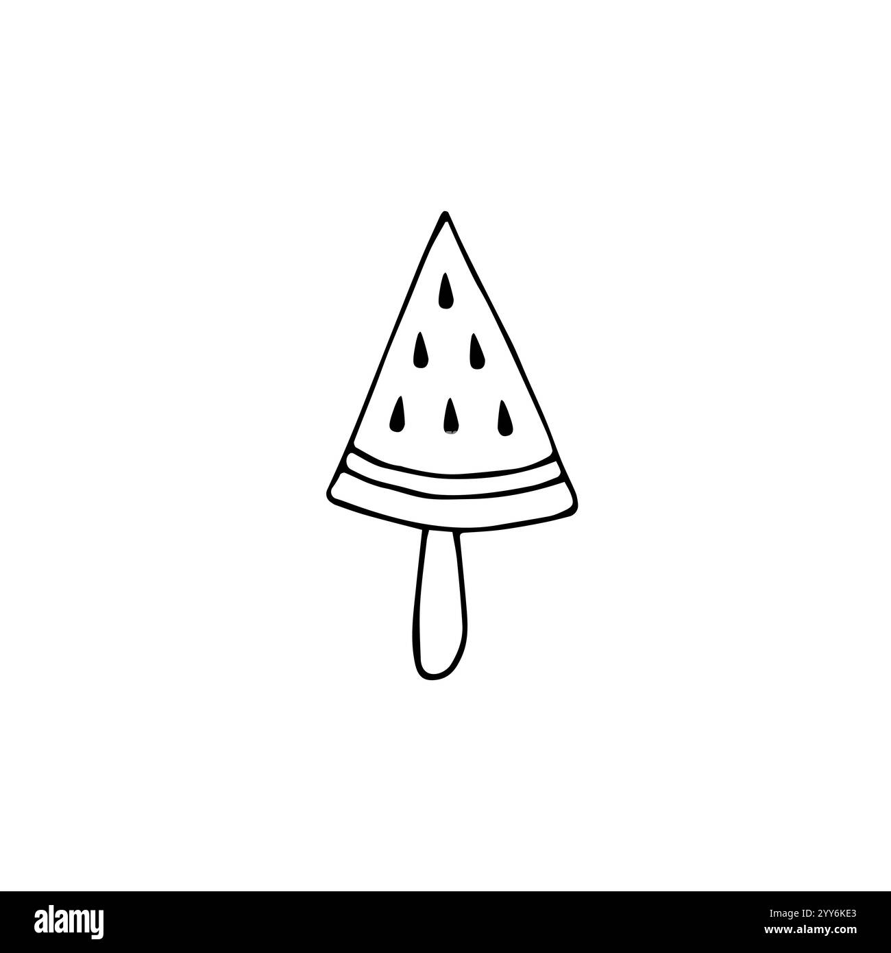 Vector hand drawn doodle sketch watermelon ice cream isolated on white ...