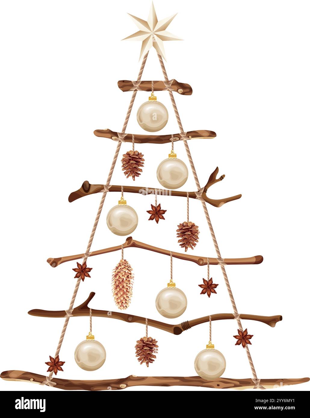 Zero waste christmas decoration Stock Vector Images - Alamy