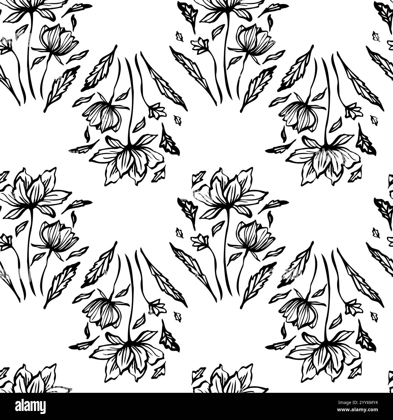 Flower like designs Black and White Stock Photos & Images - Alamy
