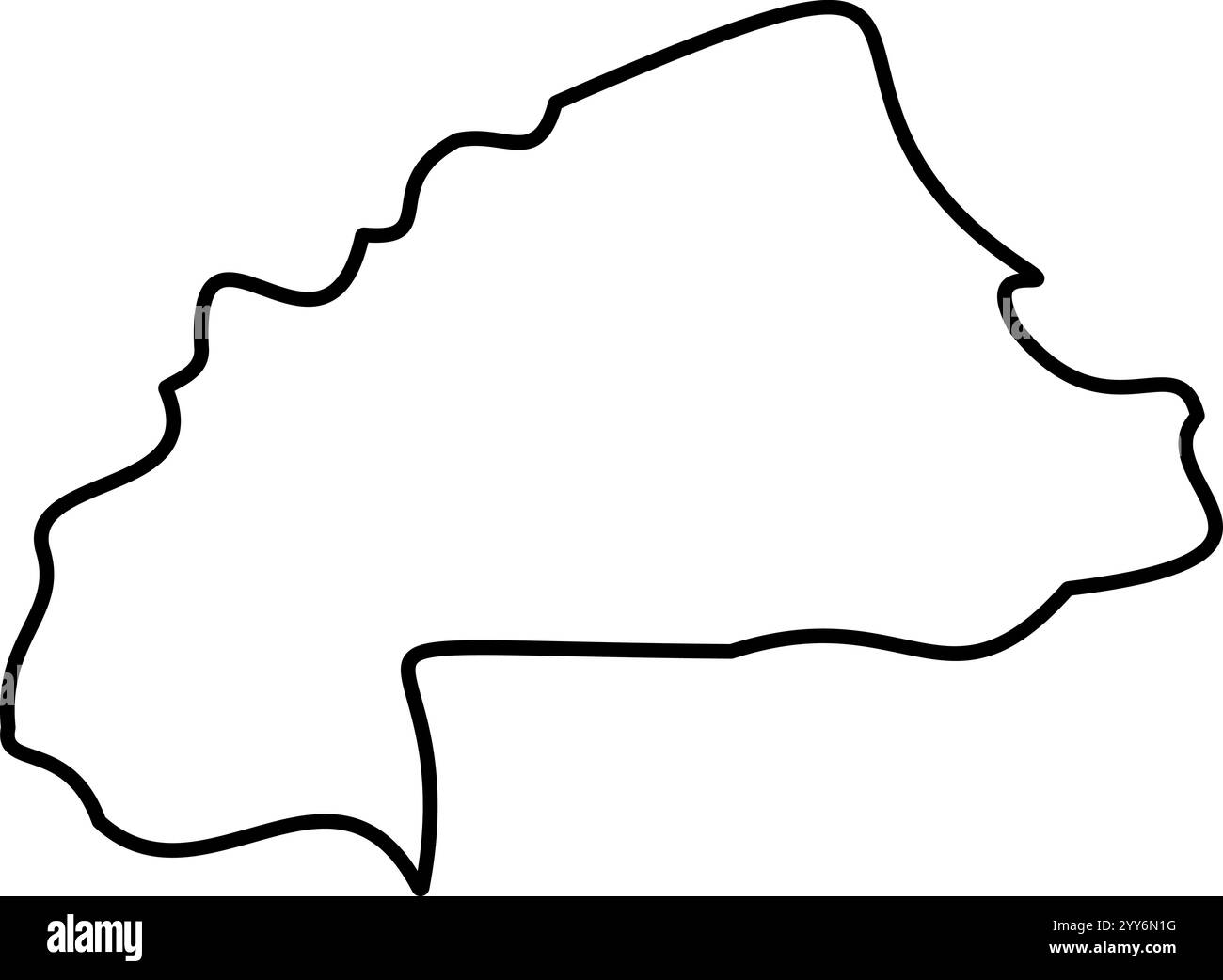 Burkina Faso - solid black outline border map of country area. Simple flat vector illustration ...