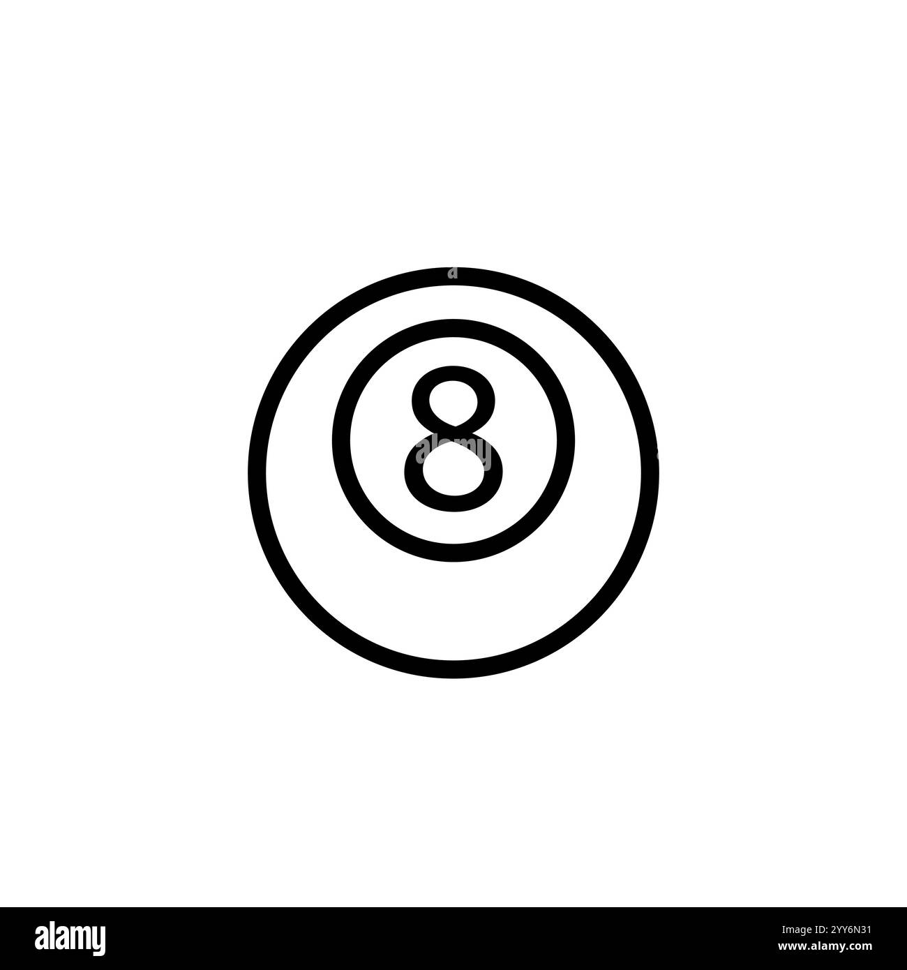 Vector flat outline 8 bowling ball isolated on white background Stock ...
