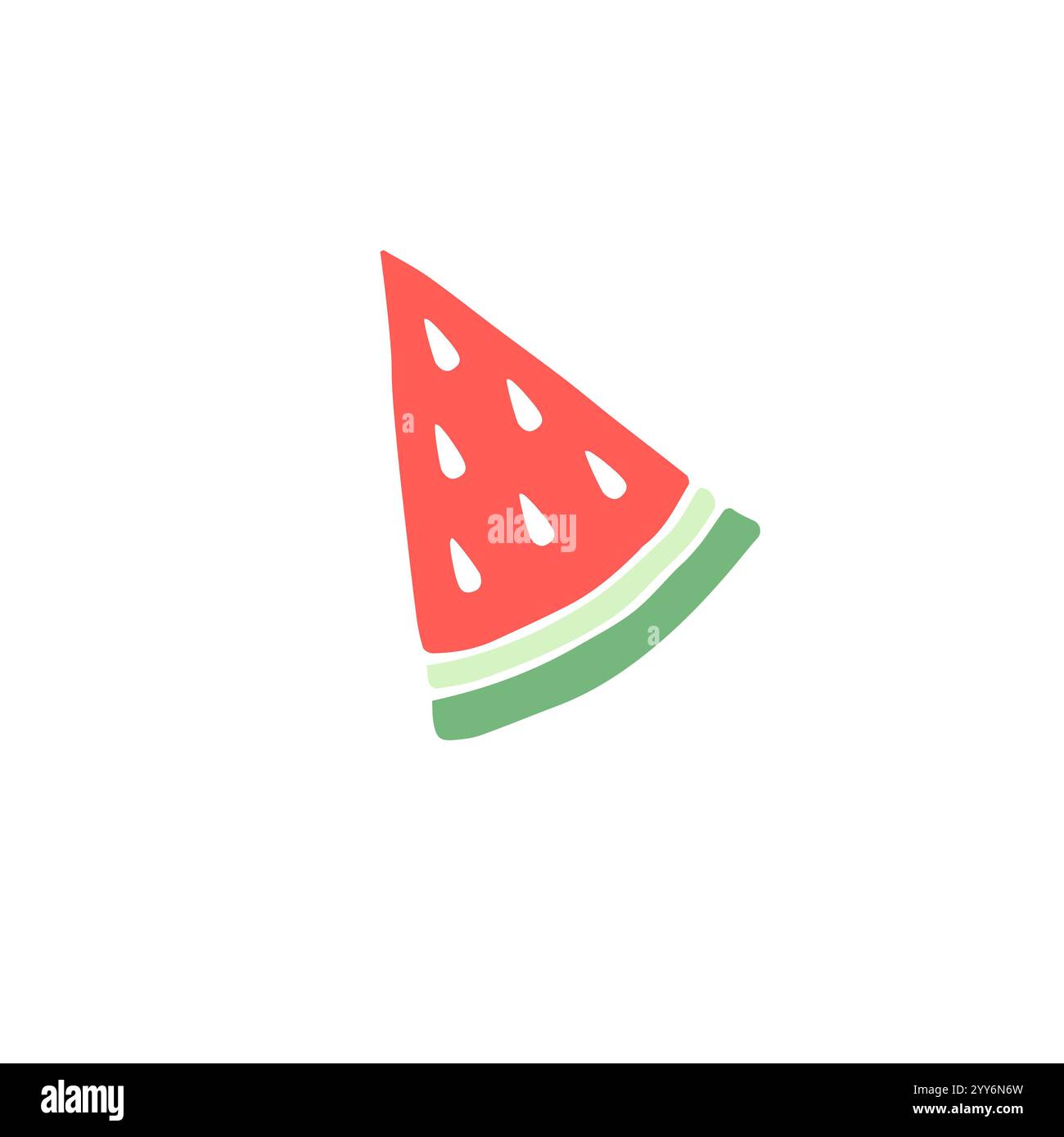 Vector color hand drawn doodle sketch watermelon slice isolated on ...