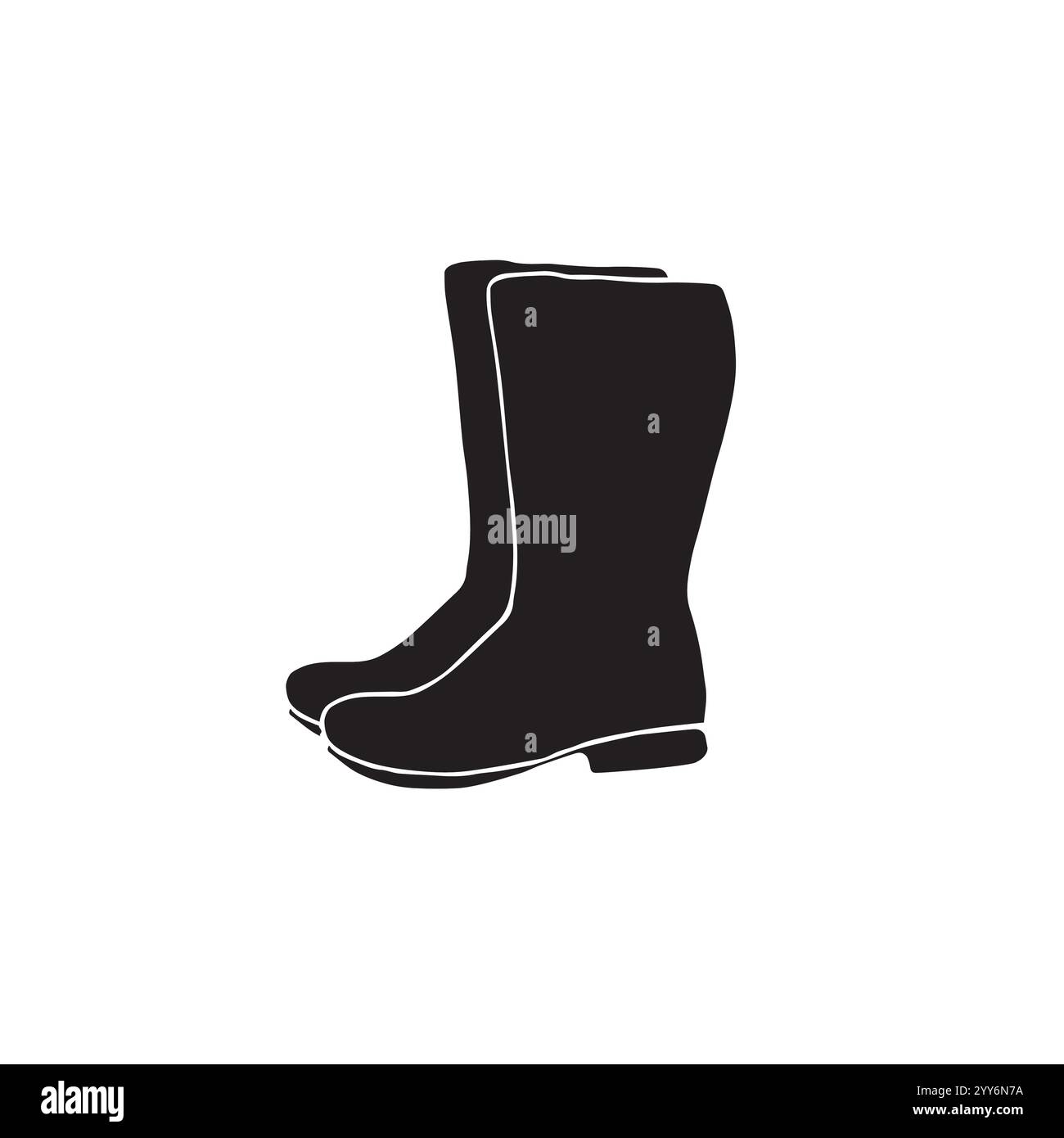 Vector hand drawn doodle sketch black gumboots isolated on white ...