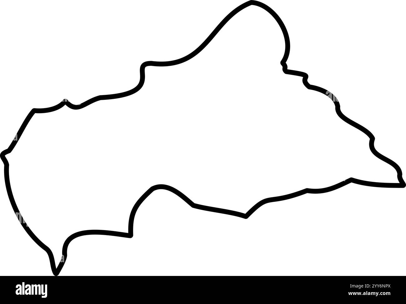 Central African Republic - solid black outline border map of country ...