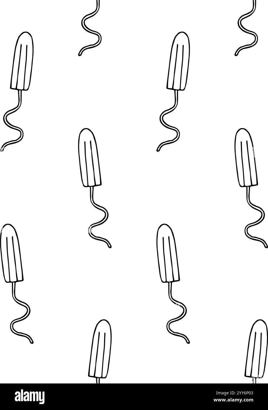 Vector seamless pattern of hand drawn doodle sketch menstrual tampon ...