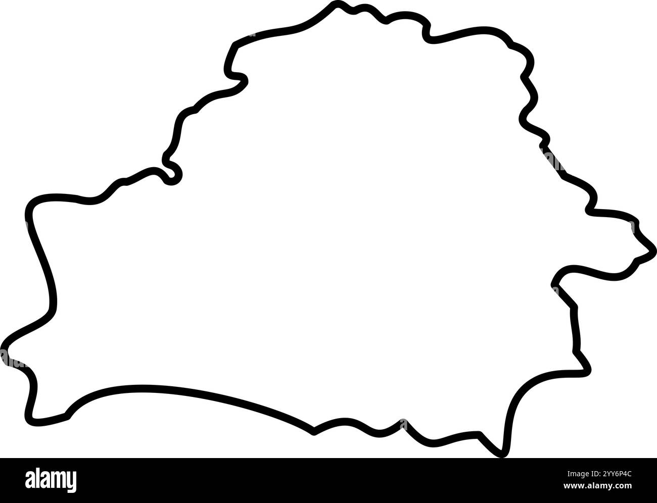 Belarus - solid black outline border map of country area. Simple flat ...