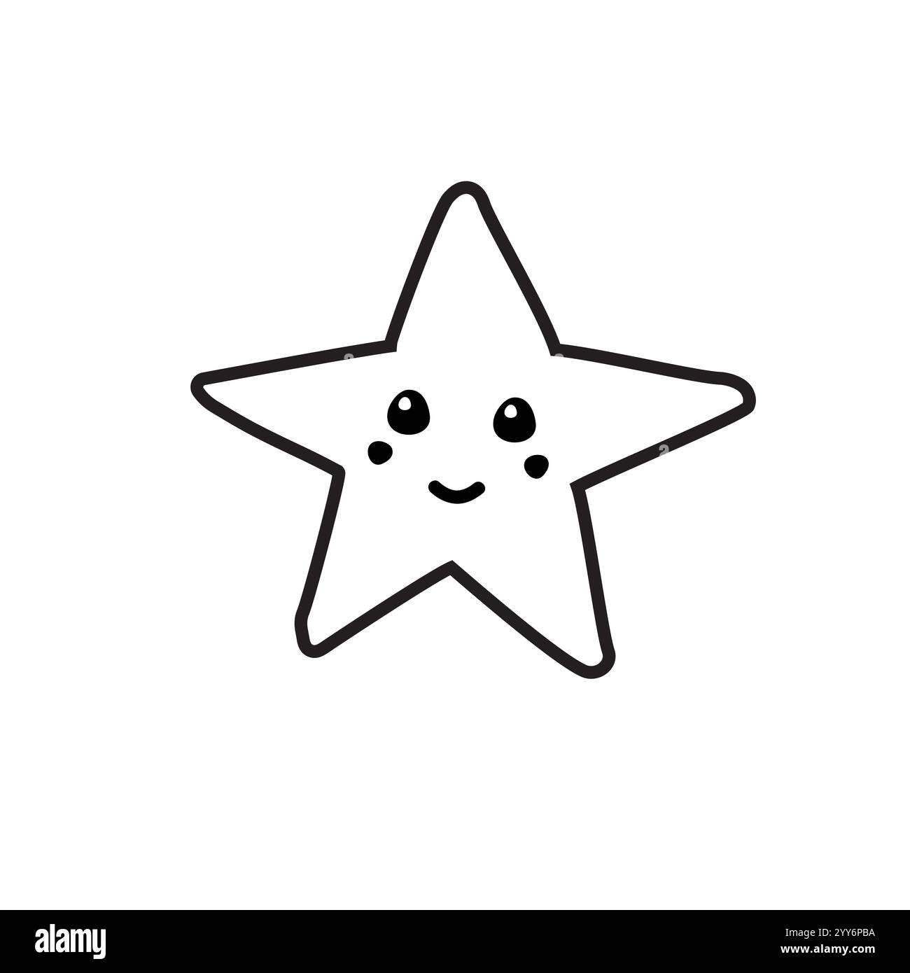 Vector hand drawn doodle sketch star with face isolated on white ...