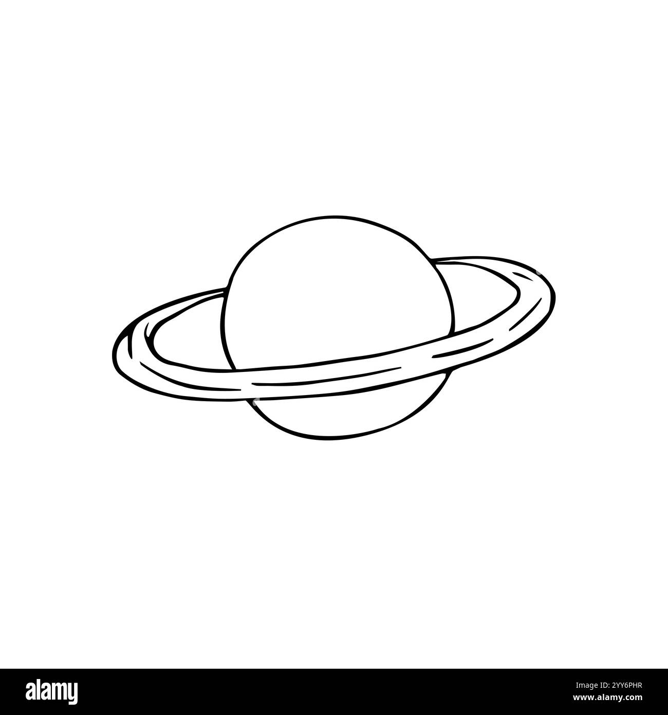 Vector hand drawn doodle sketch Saturn planet isolated on white ...