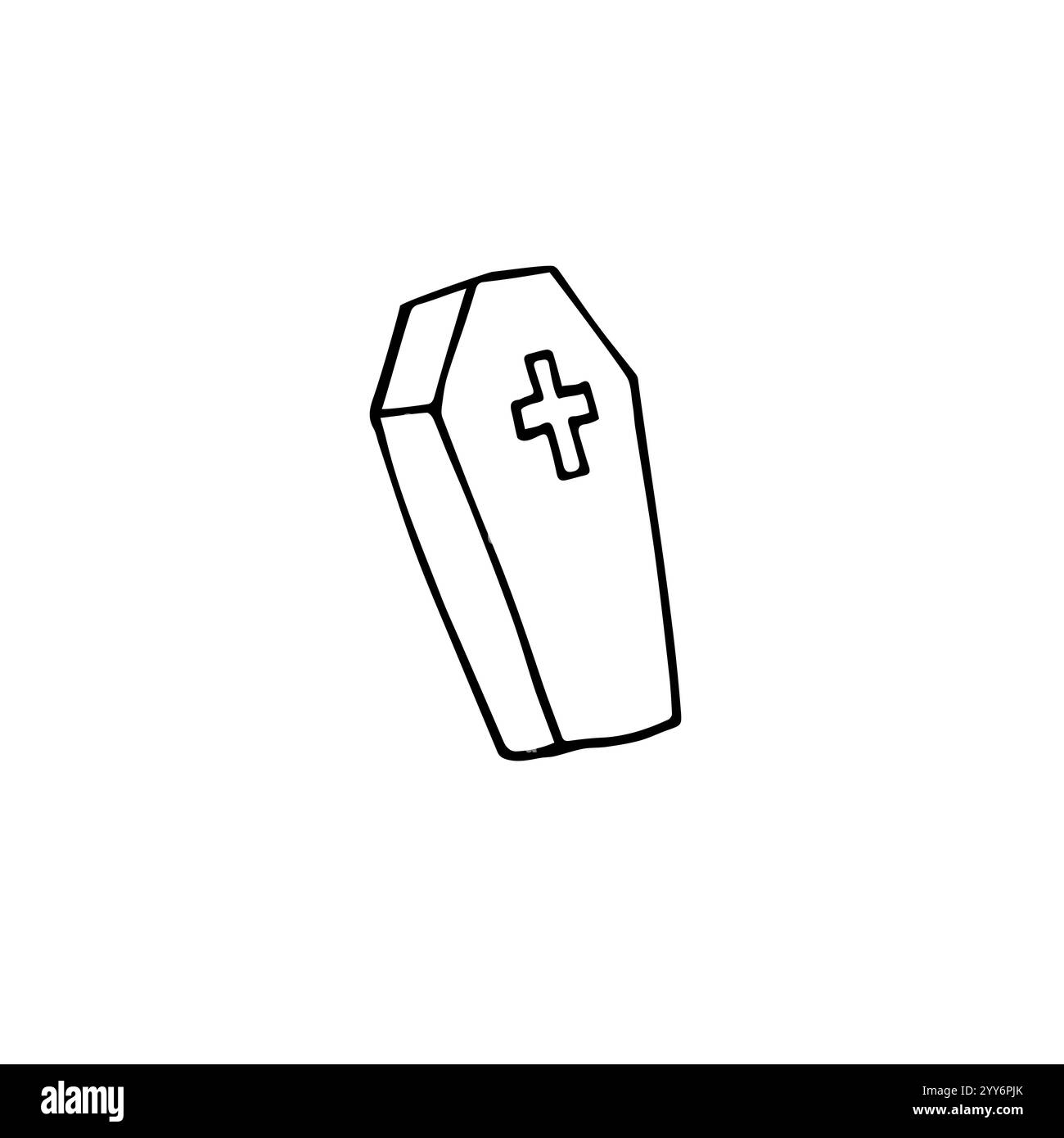 Vector hand drawn doodle sketch coffin isolated on white background ...