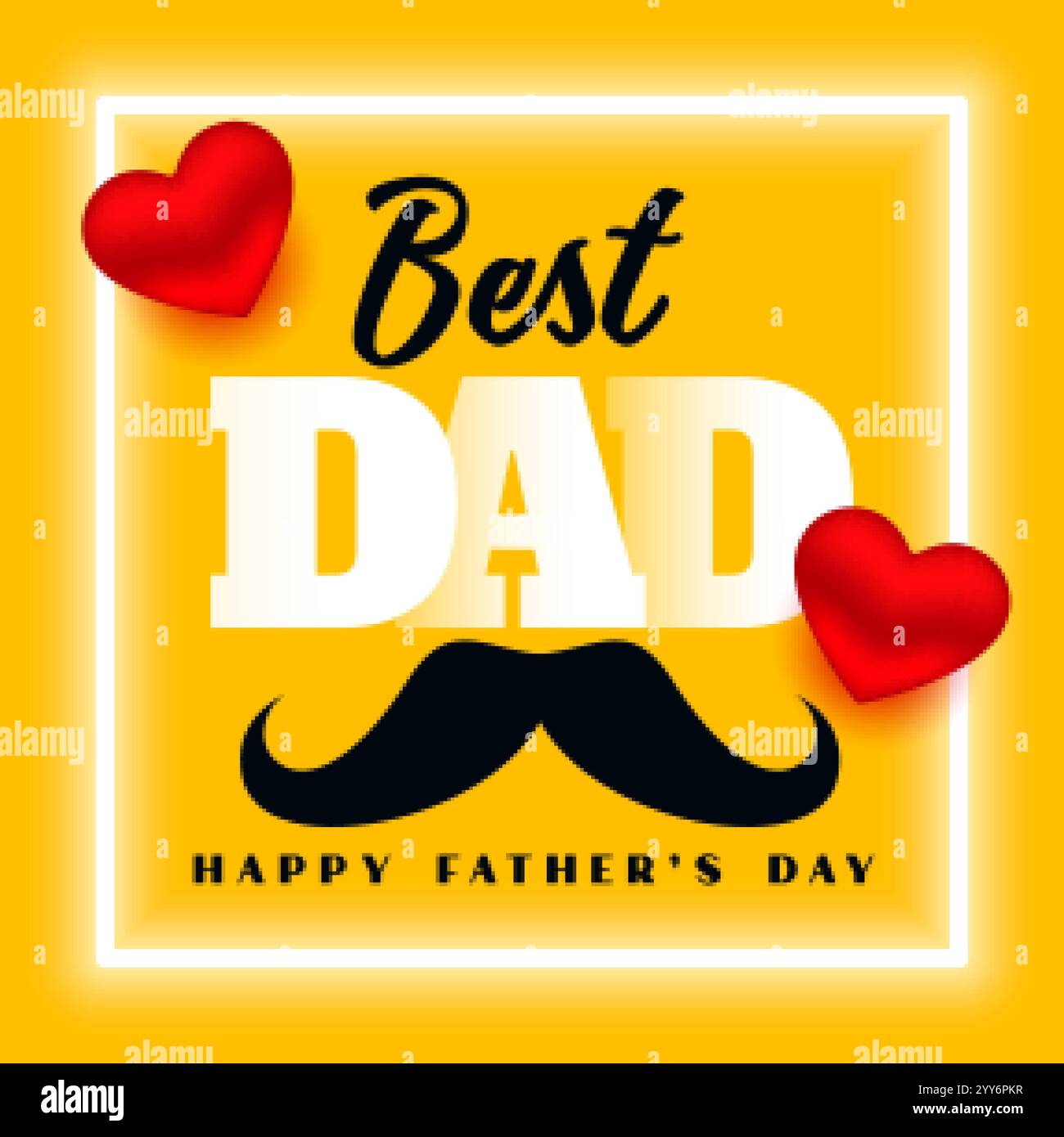 happy fathers day best dad yellow card design Stock Vector Image & Art ...