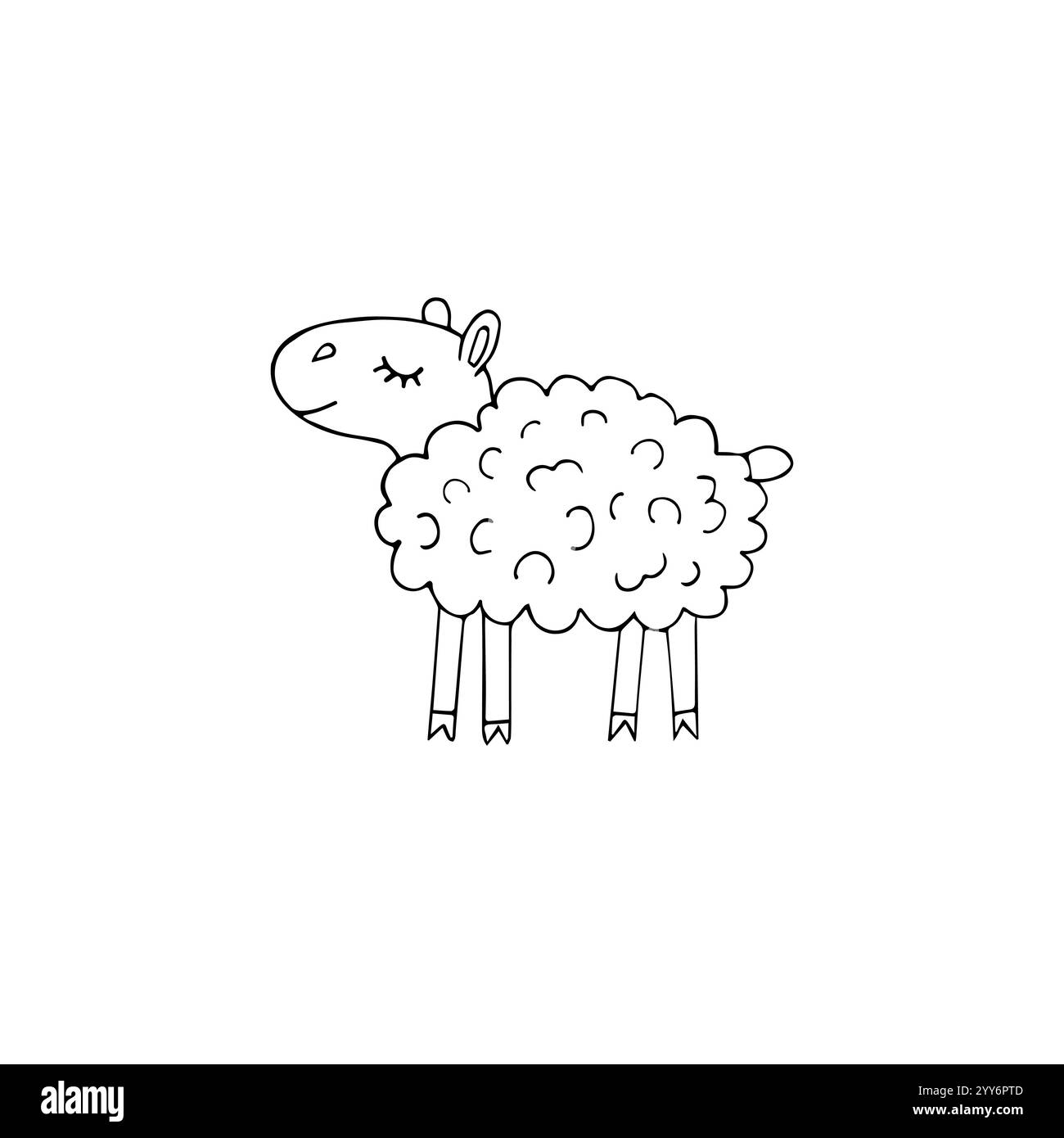 Vector hand drawn doodle sketch sheep isolated on white background ...