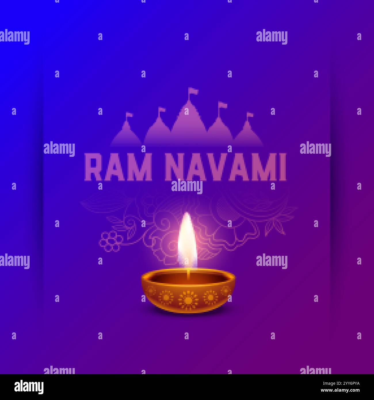 ram navami greeting with diya design Stock Vector Image & Art - Alamy