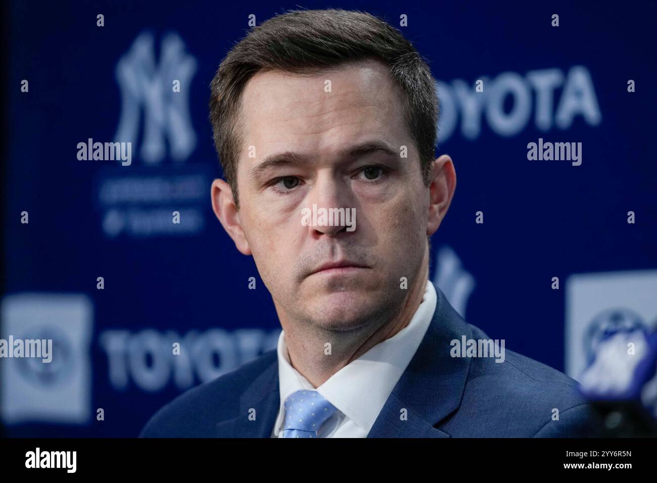 New York Yankees pitching coach Matt Blake during a baseball news ...