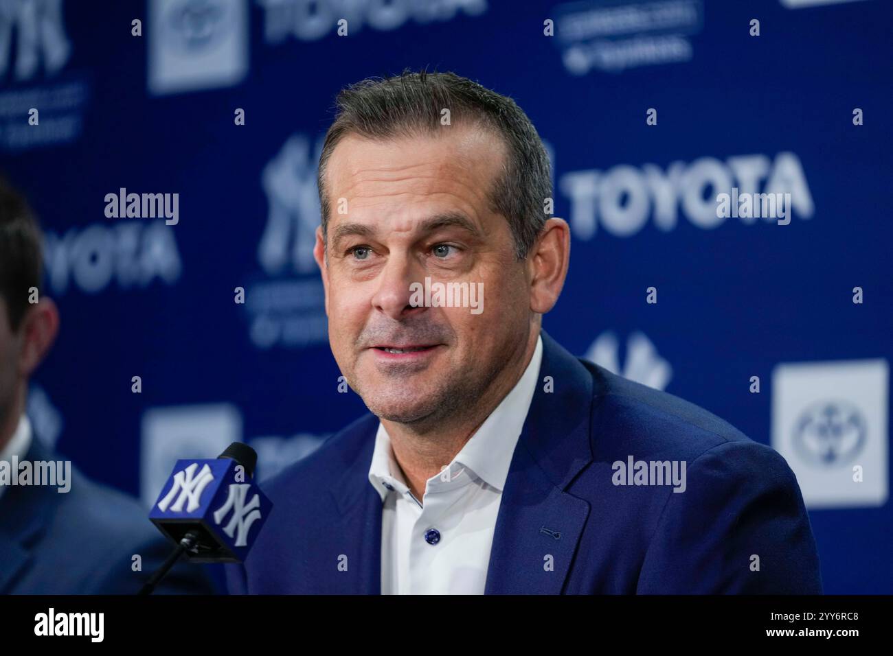 New York Yankees manager Aaron Boone during a baseball news conference ...