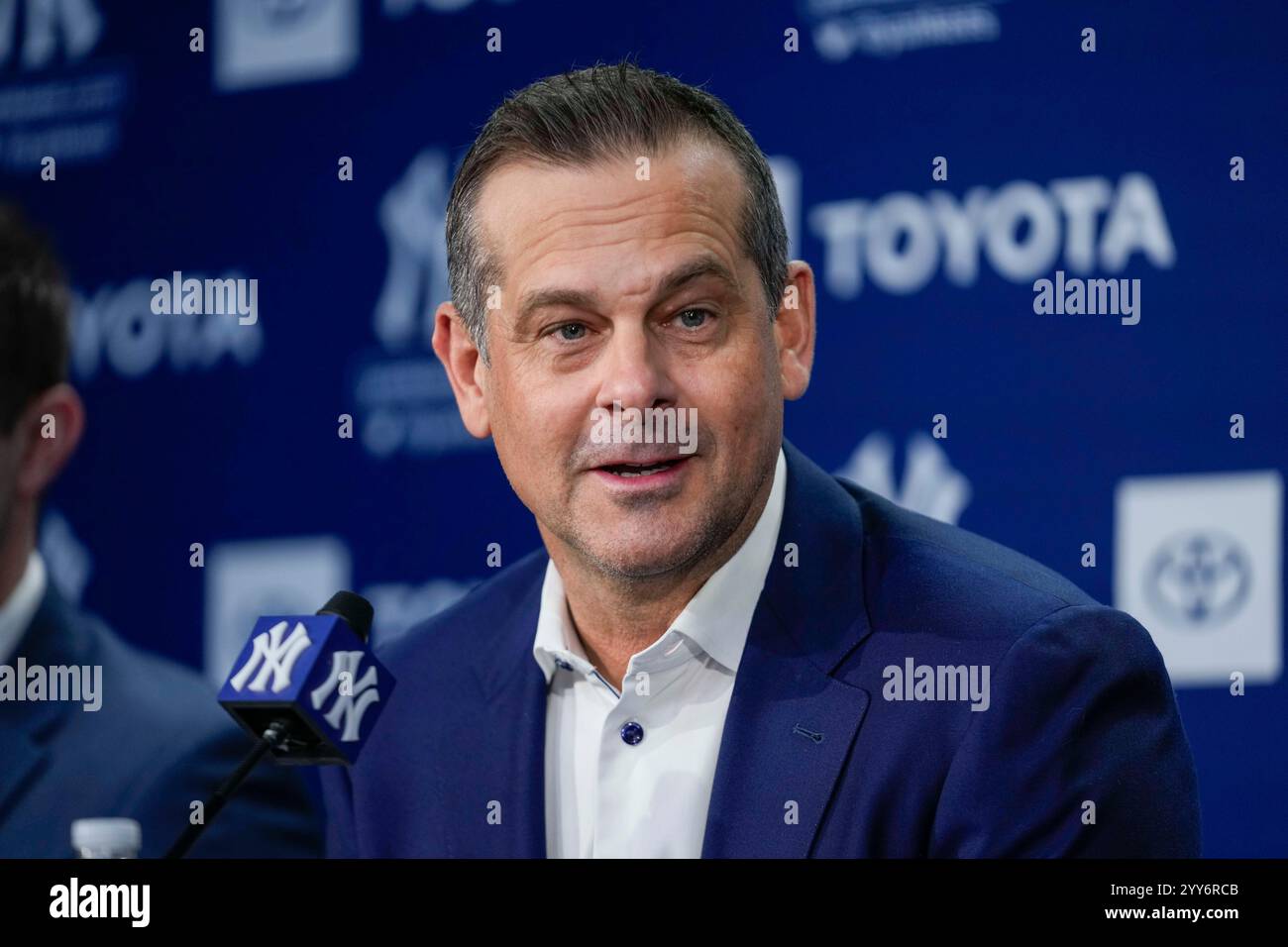 New York Yankees manager Aaron Boone during a baseball news conference ...