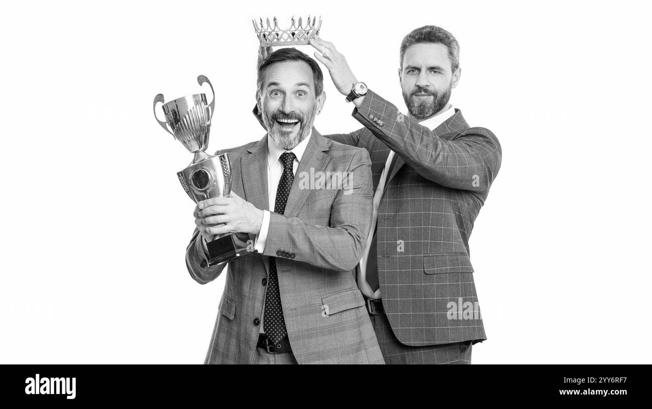 Champion businessman rewarded success Black and White Stock Photos ...