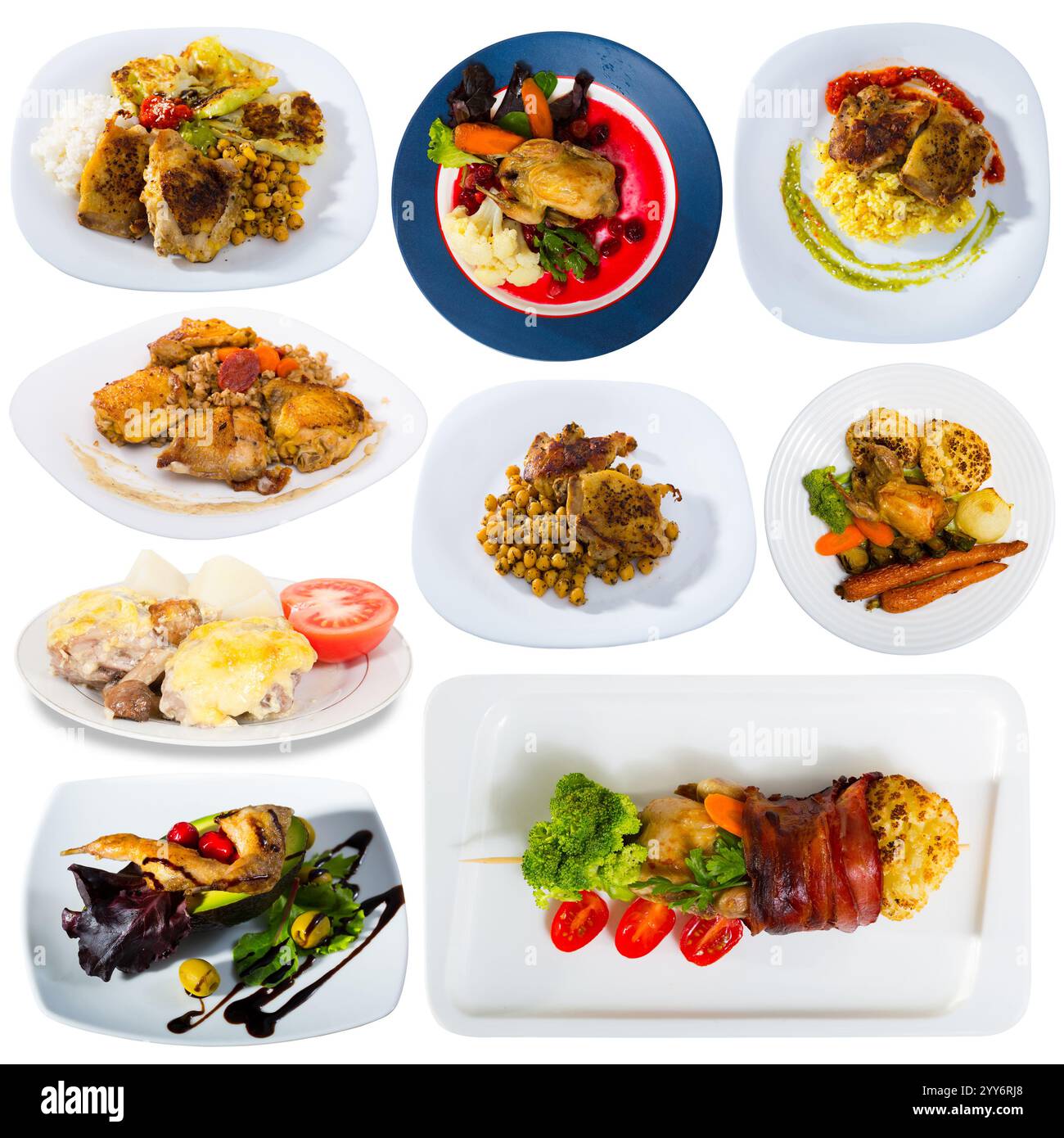 Collection of meals of fowl Stock Photo - Alamy