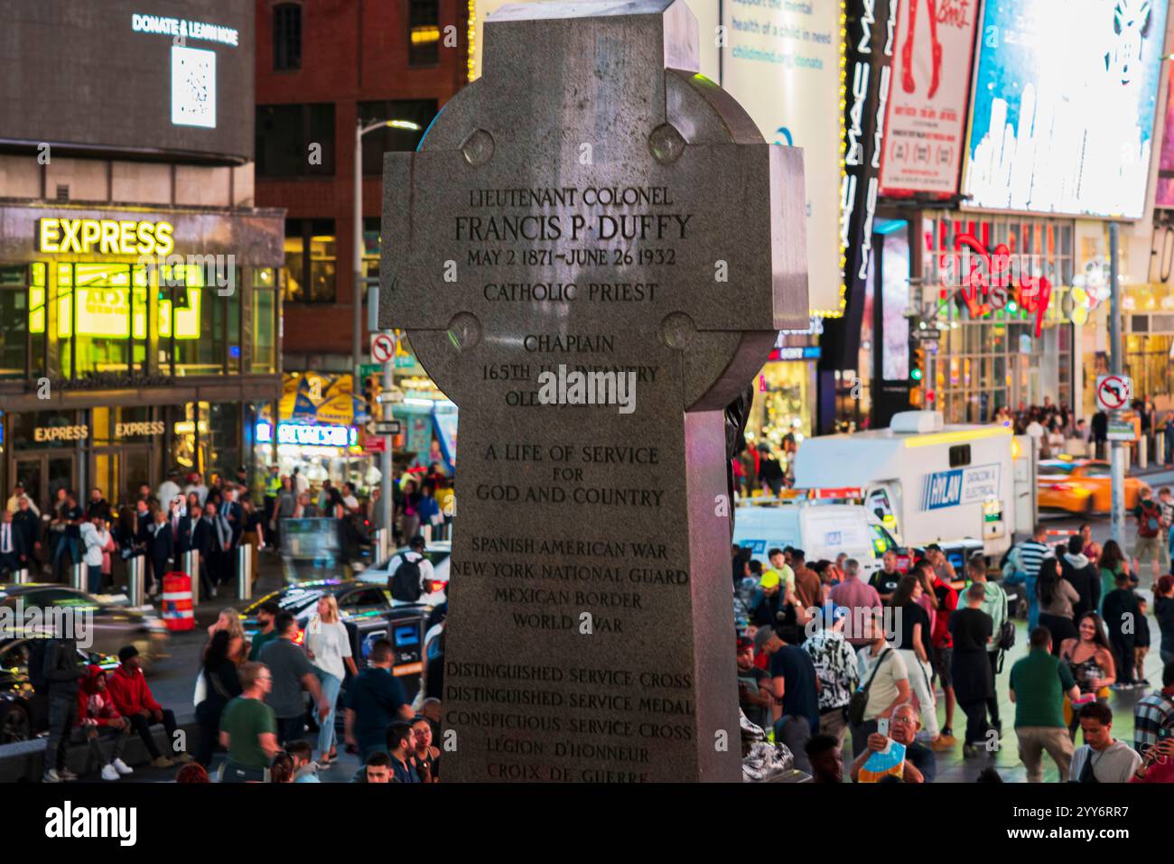 Close-up view of Lieutenant Colonel Francis P. Duffy memorial in Times ...