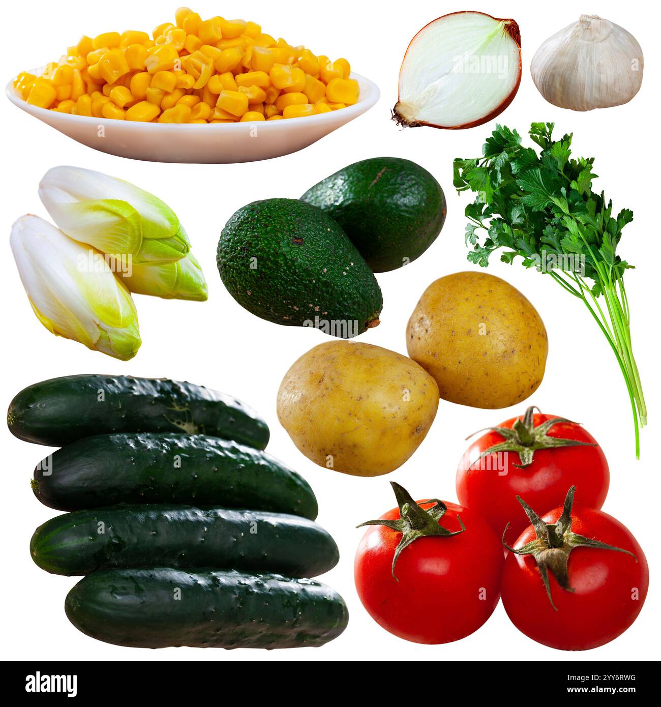 Set of various vegetables isolated on white background Stock Photo - Alamy