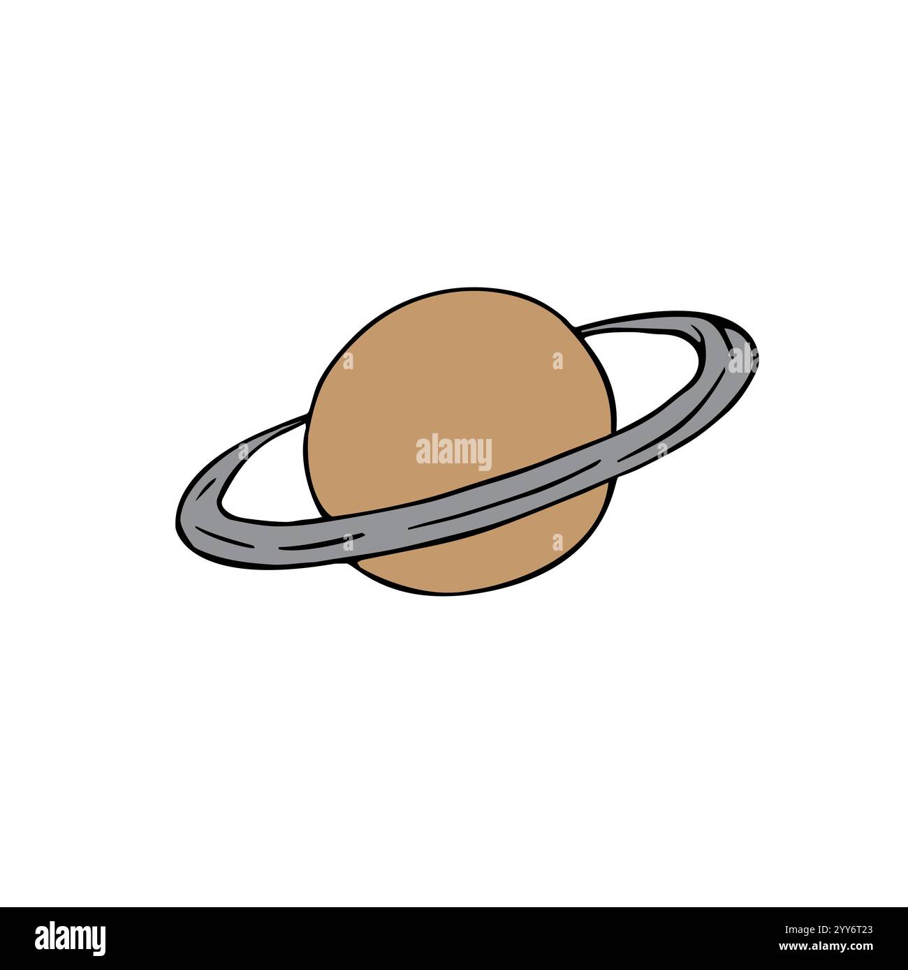 Vector hand drawn doodle sketch colored Saturn planet isolated on white ...
