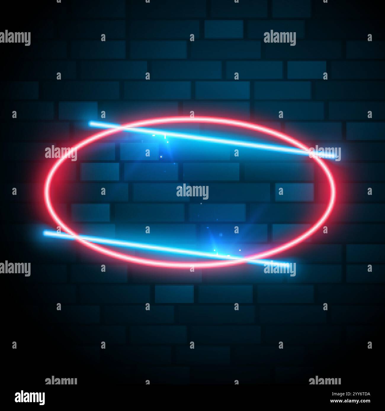 shiny glowing oval neon frame with text effect Stock Vector Image & Art ...
