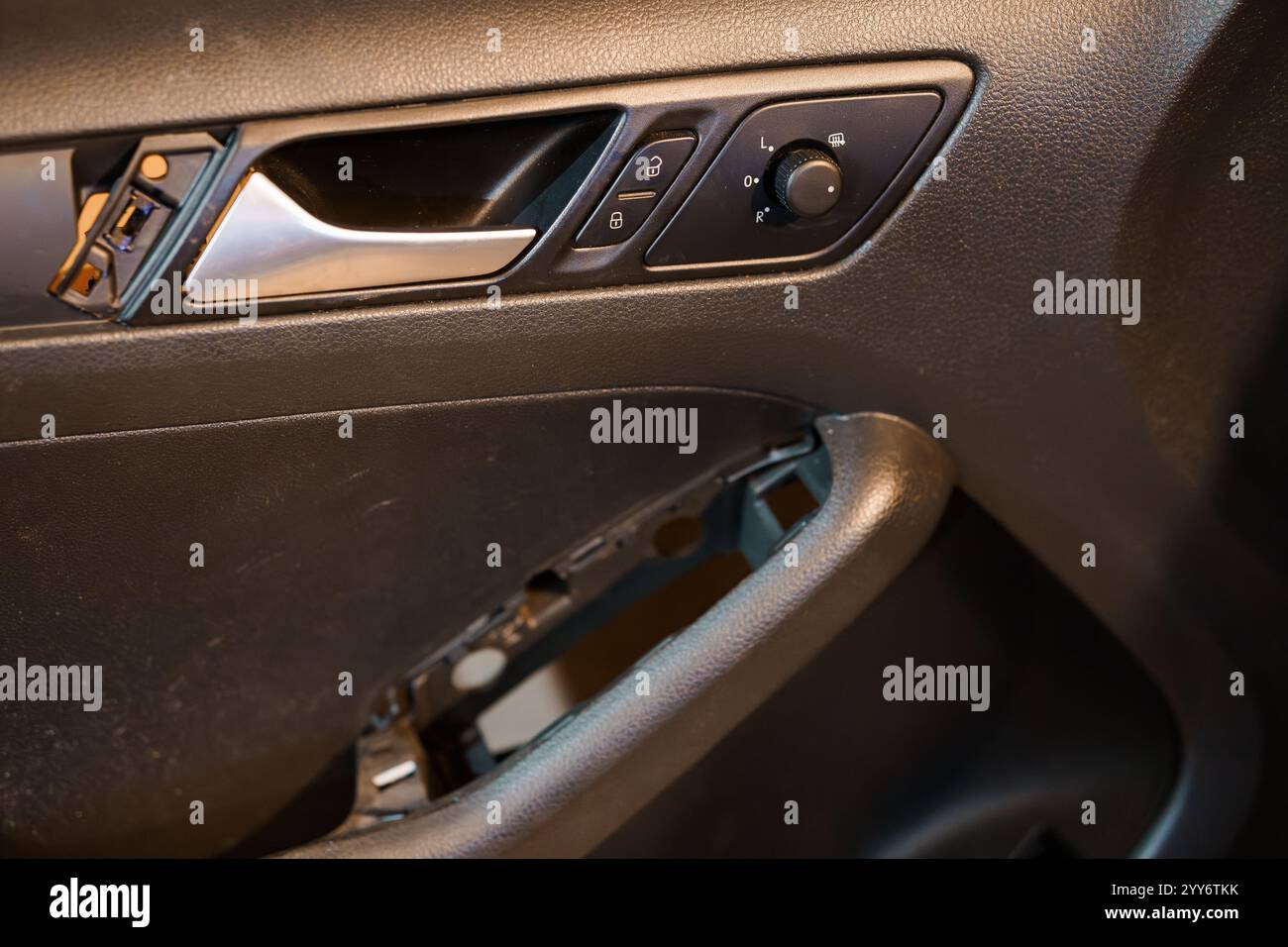 Interior Car Door Handle and Control Panel Close-Up Stock Photo - Alamy