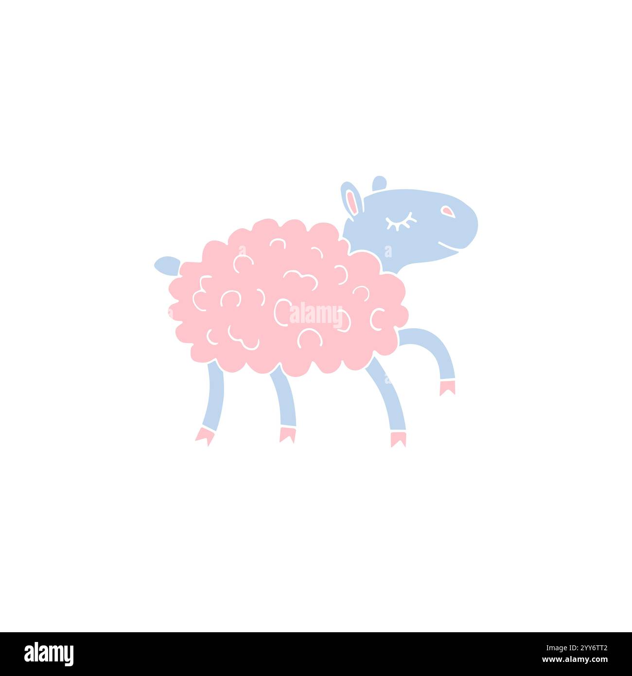 Vector hand drawn doodle sketch pastel running sheep isolated on white ...