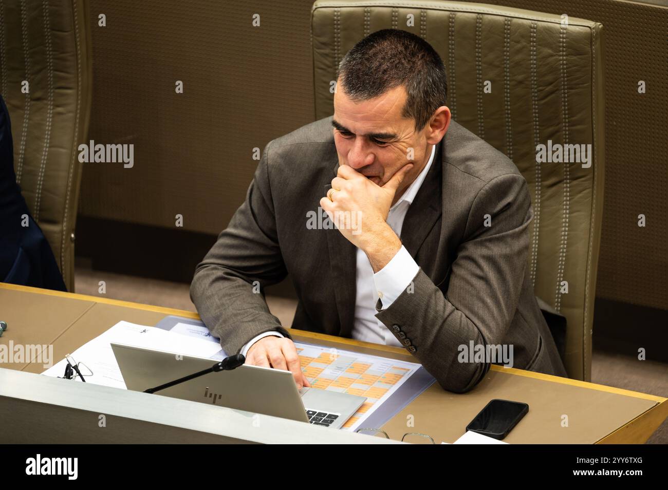 Sander Loones (NVA) at the Flemish parliament plenary meeting in ...