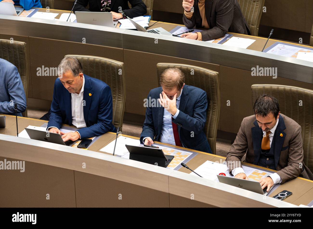 Egbert Lachaert, Peter Van Rompuy and Koen Daniëlsat the Flemish ...