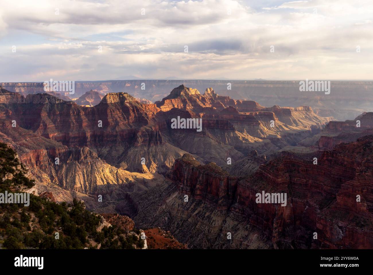 Light creeps through the valley of the North Rim of the Grand Canyon ...