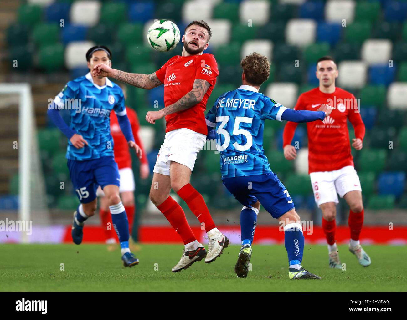 Belfast, Ireland. 19th Dec, 2024. a soccer game between Northern Irish ...