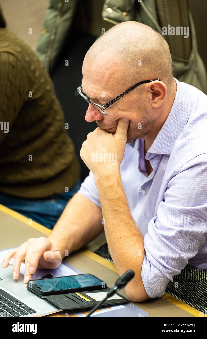 Bart Van Opstal of Vlaams Belang at the Flemish parliament plenary ...