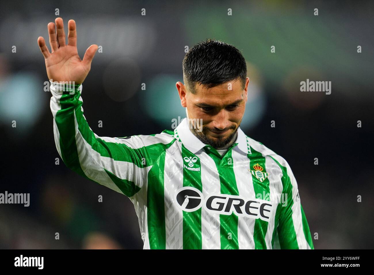 Chimy Avila of Real Betis gestures during the UEFA Conference League ...
