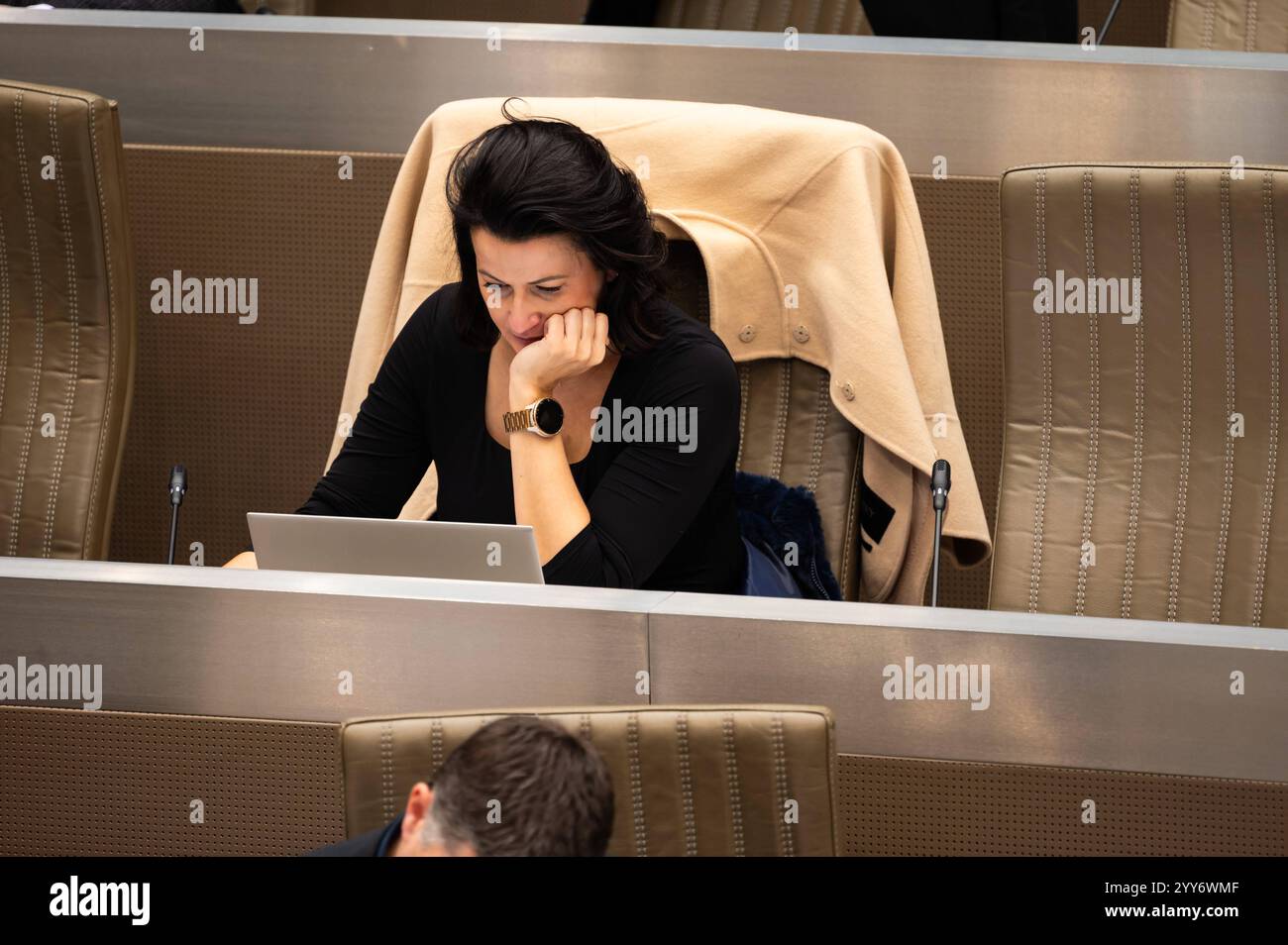 Stephanie D Hose Open VLD at the Flemish parliament plenary meeting in ...