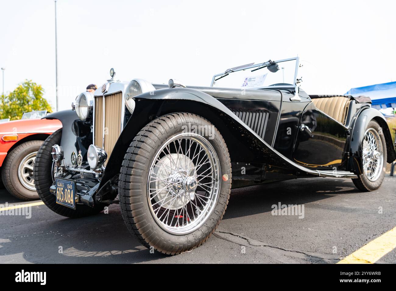 Chicago, Illinois, USA - September 08, 2024: MG TA retro sportscar ...