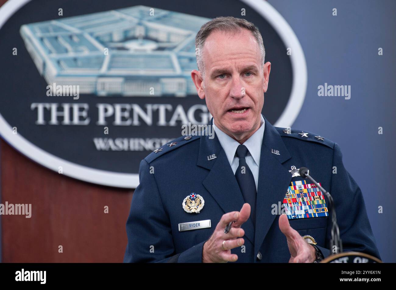Pentagon Press Secretary Maj. Gen. Pat Ryder speaks during a press ...