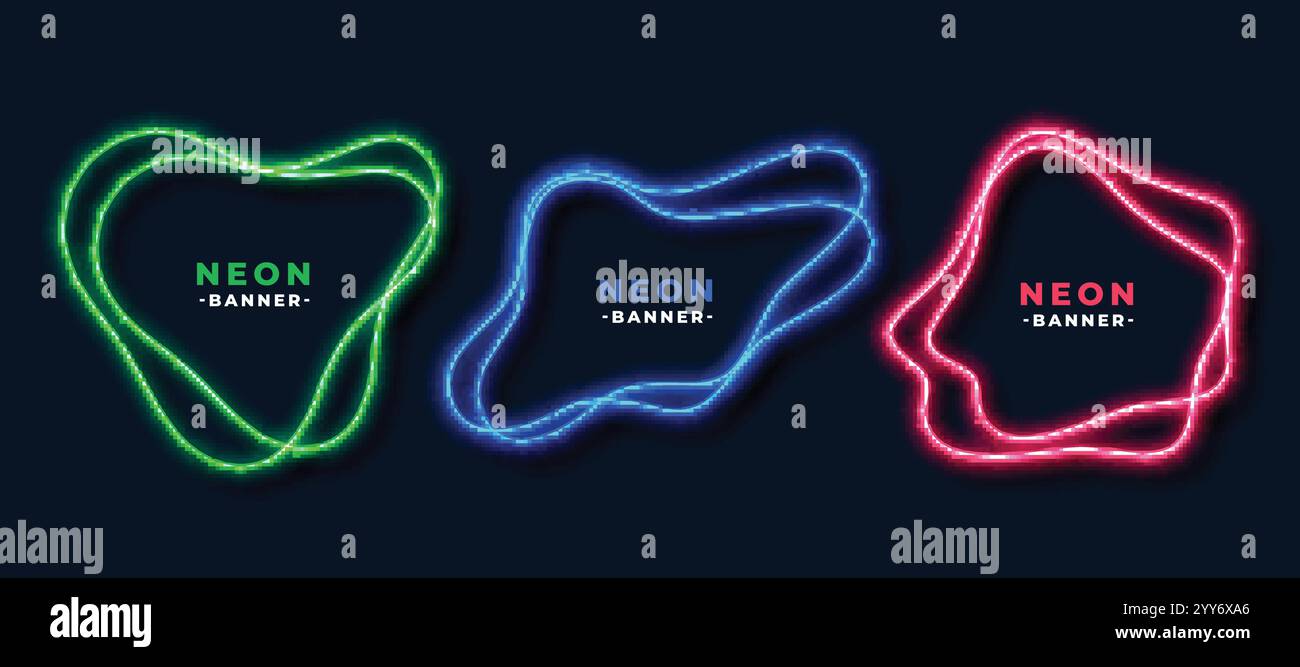 Neon banners set color Stock Vector Images - Alamy