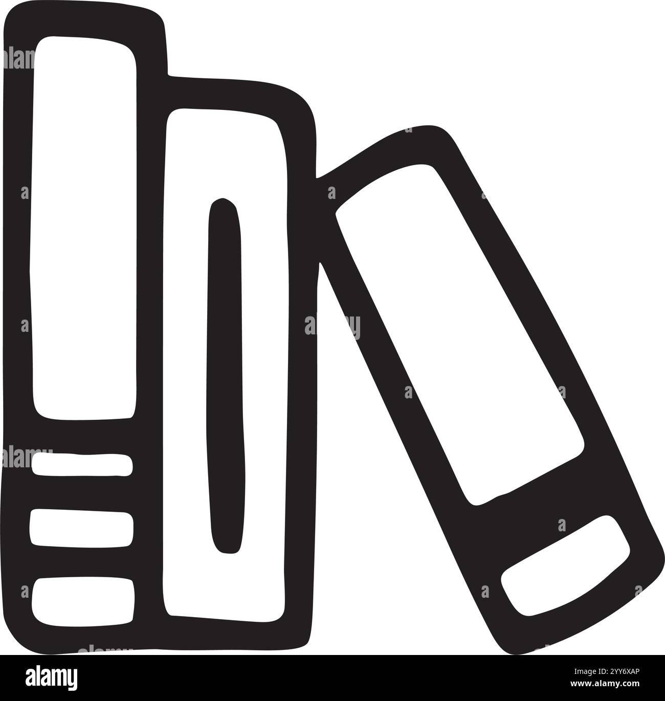 Doodle book shelf icon freehand drawn with thin line in minimalistic ...